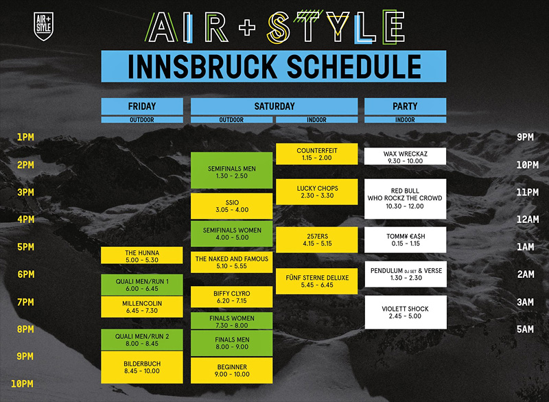 Air + Style 2017 in Innsbruck: Alle Infos zum Event