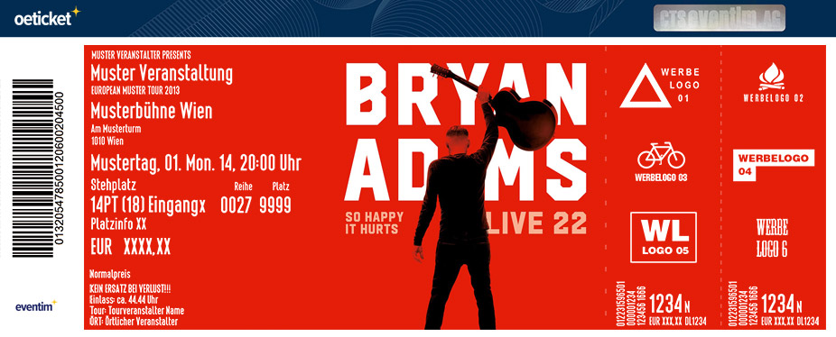 Jetzt Tickets für Bryan Adams - So Happy It Hurts bei oeticket.com sichern!